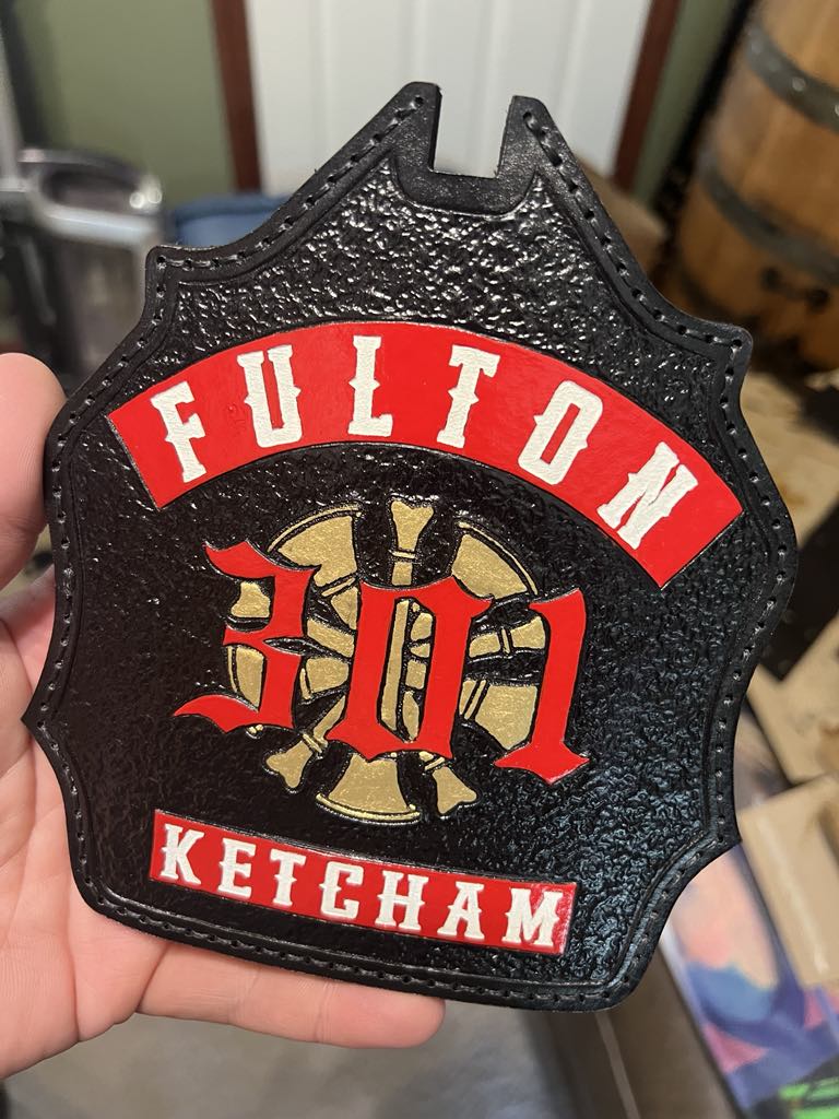 Leather Fire Shield Intermediate Level – Rustic Flame Leather